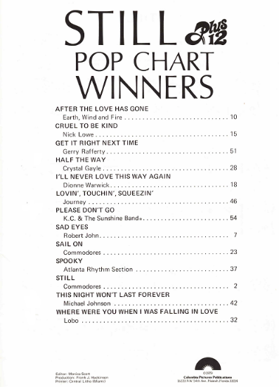 Tredwells-Music.com|Still Plus 12 Pop Chart Winners