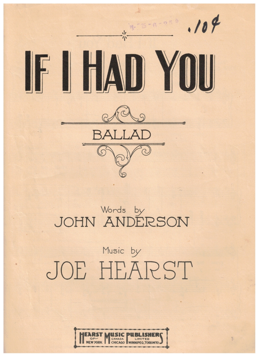 Tredwells-Music.com|If I Had You, John Anderson & Joe Hearst, sheet ...