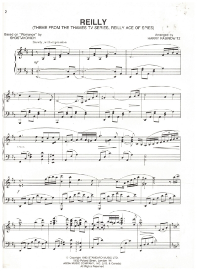 Tredwells-Music.com|Reilly, theme from British TV series "Reilly Ace of ...