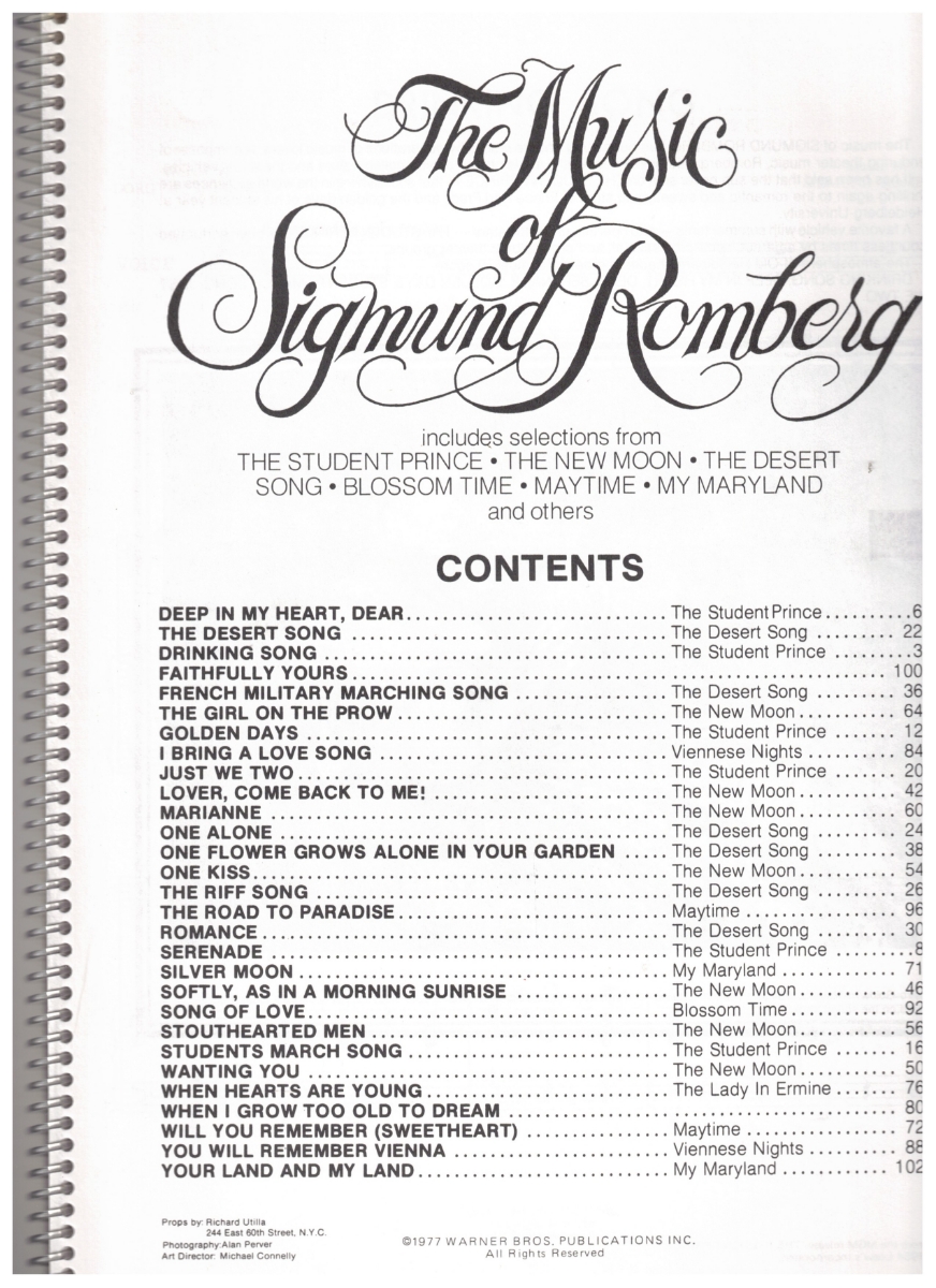 Tredwells-Music.com|The Music of Sigmund Romberg, songbook, out of ...